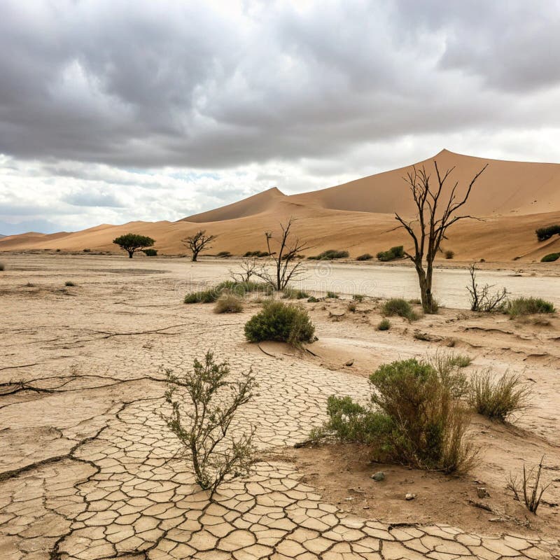 Desert Landscape Background Global Warming Stock Illustration ...