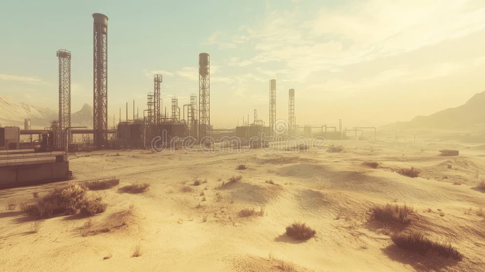 A Vast Desert Wasteland with Expansive Data Centers, Capturing an Epic ...