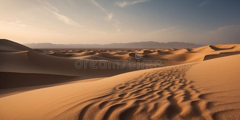 A Vast Desert Where the Sand Dunes Shift and Change Shape with the Wind ...