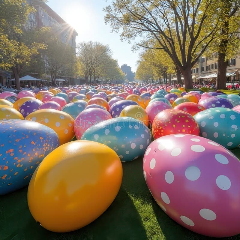 Vast Easter Egg Display stock illustration. Illustration of eyecatching ...