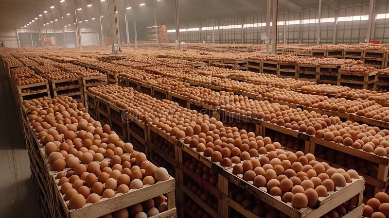 Massive Egg Storage Facility Stock Image - Image of farm, distribution ...