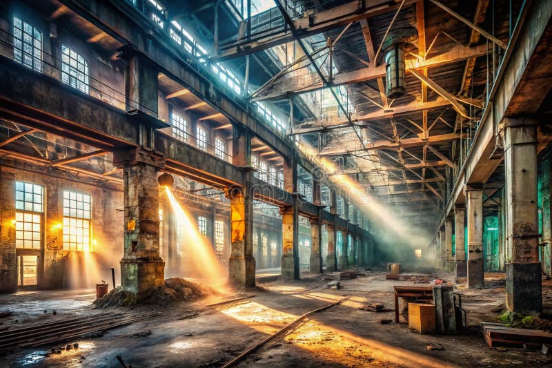 Vast Empty Industrial Space a Glimpse into an Abandoned Factorys ...