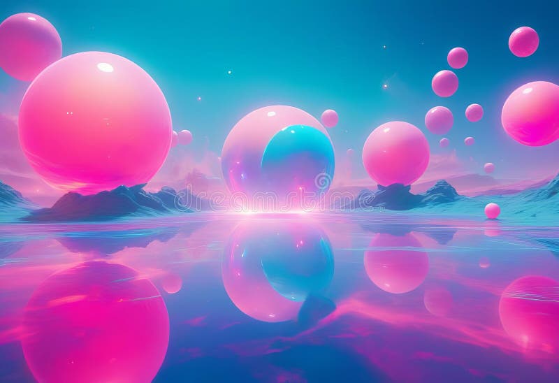 A Vast, Empty, Surreal Space Filled with Floating Stock Illustration ...