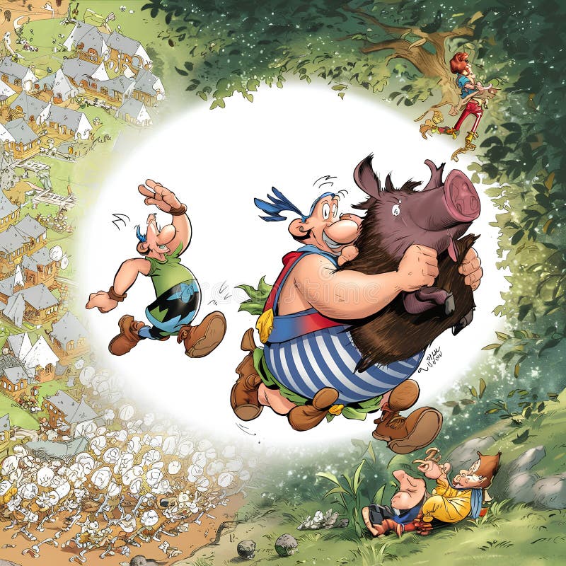 Asteroid and Bollix Massive Wild Boar AI Generated Stock Illustration ...