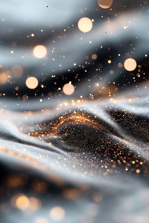 Vast Expanse of Space Features Swirling Amber Nebulae Alongside Glowing ...