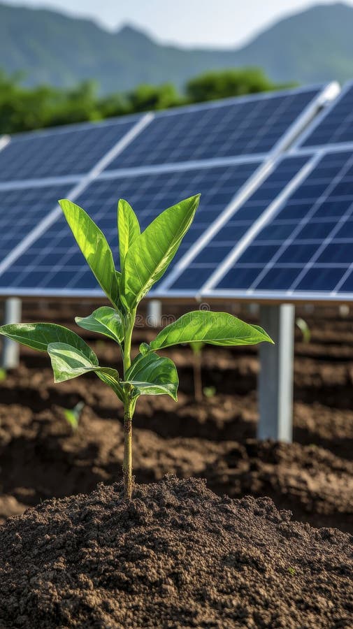 A Vast Field of Agricultural Crops Thriving Under an Array of Solar ...