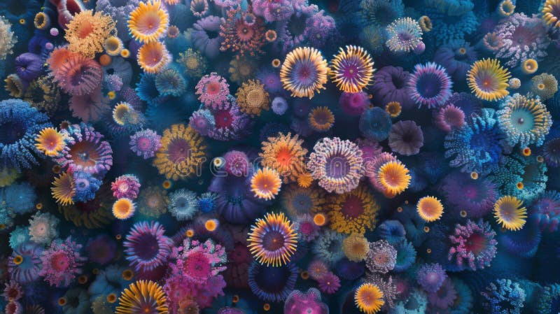 A Vast Field of Conidia Each One a Different Color Forming a Beautiful ...