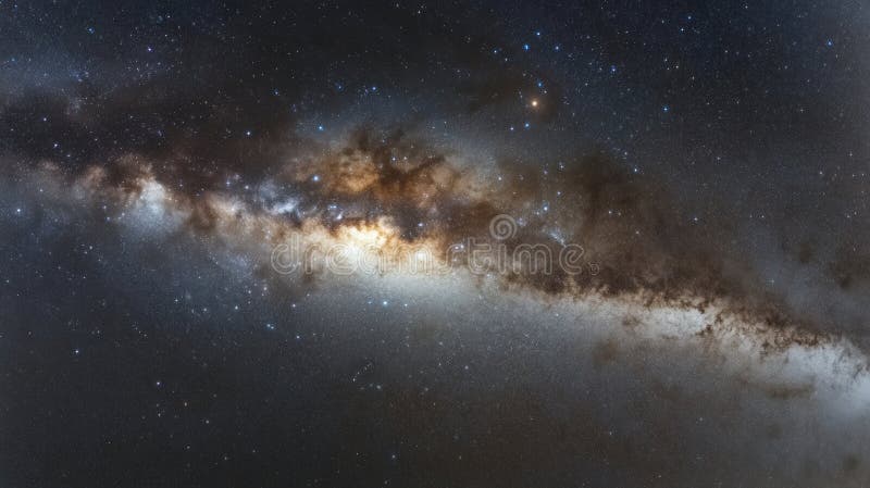 Vast Galaxy Displaying Stars Nebulae and Dark Cosmic Dust Clouds Stock ...