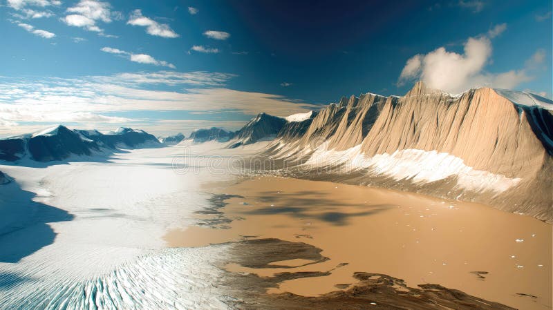 Vast Glacier Landscape Showcasing Ice Masses and Exposed Rock Amid ...