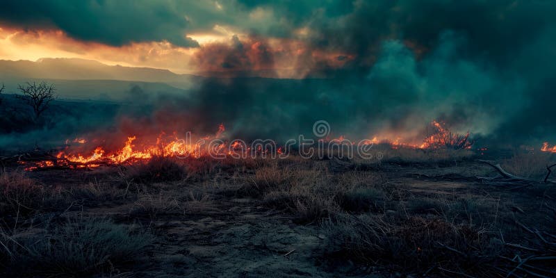 Vast Hellscape Where Fire is Visible, Beautiful and Eerie Landscapes ...