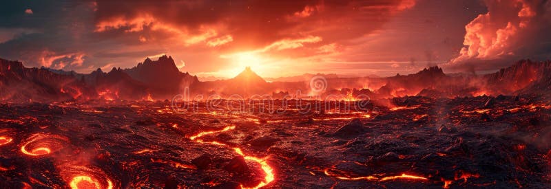 Vast Hellscape Where Fire is Visible, Beautiful and Eerie Landscapes ...