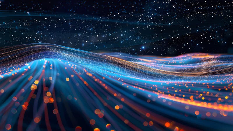 A Vast Horizon of Fiber Optic Strands Symbolizing the Endless Flow of ...