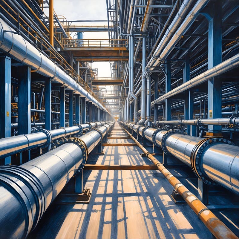 Oil Industry Infrastructure Stock Illustration - Illustration of jack ...