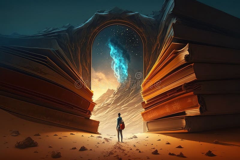 Creative Illustration of Vast Knowledge Stock Illustration ...