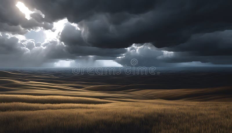 Fields of Solitude stock illustration. Illustration of empowerment ...