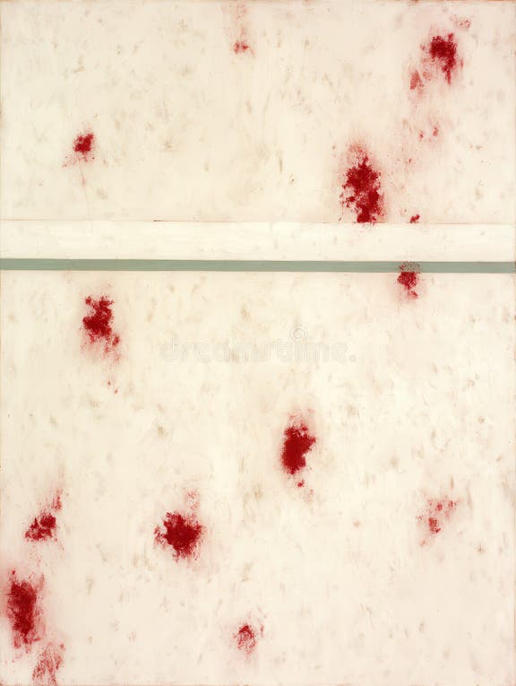 Vast Light Color Plane Punctuated by Ruby Red Spots and a Single White ...