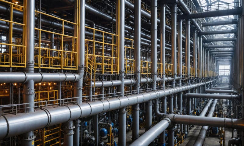 A Vast Network of Pipes and Support Structures Inside a Modern ...