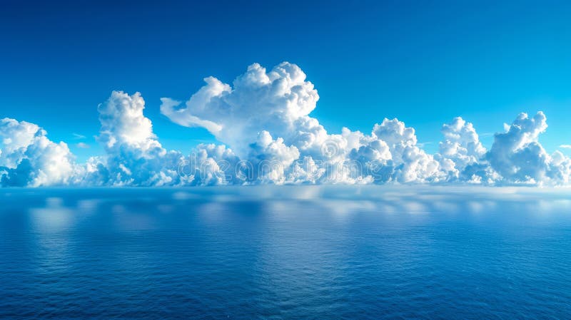 Vast Ocean, Dramatic Cloudscape, Azure Sky Scenic View for Travel ...