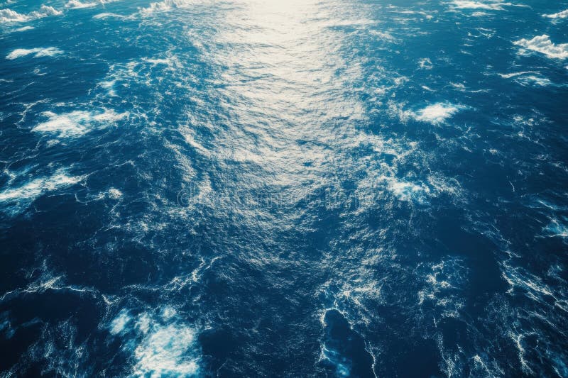 Captivating View of Deep Blue Ocean Waves Under Bright Sunlight ...