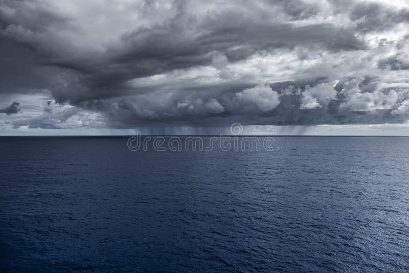 Incoming Storm Over Water Horizon Stock Image - Image of simple ...