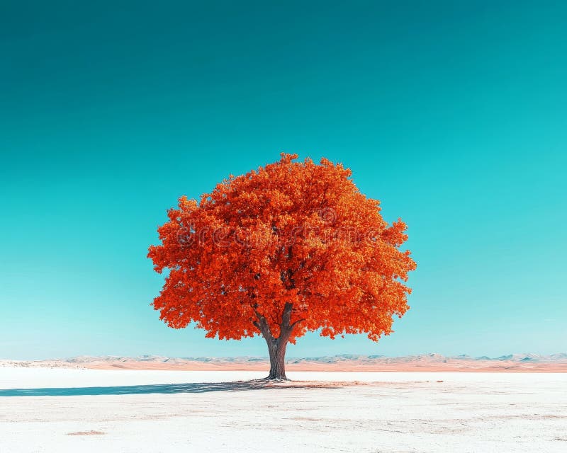 A Vast and Pale Landscape, Dotted with Nothing but a Single Vibrant ...