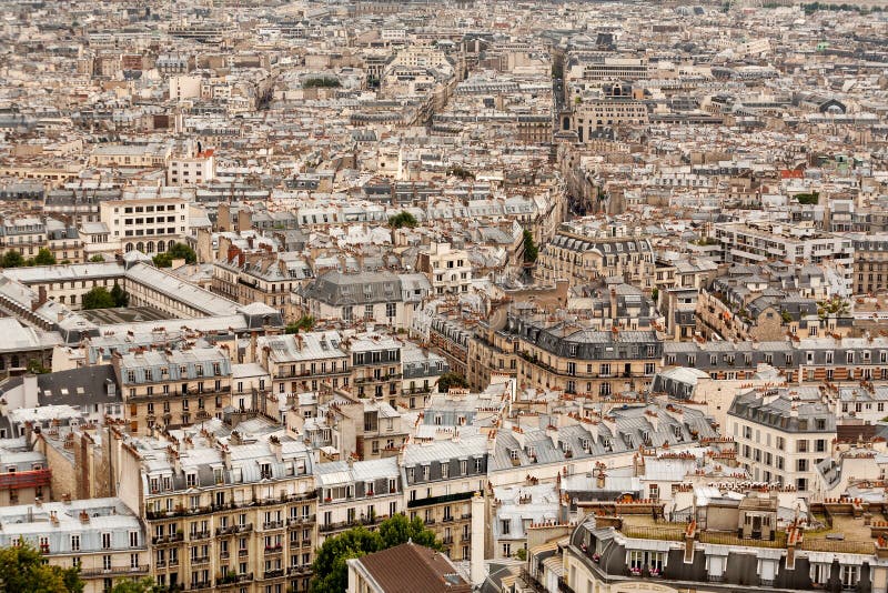 A Vast Sea of Rooftops Across a Paris Cityscape Stock Photo - Image of ...