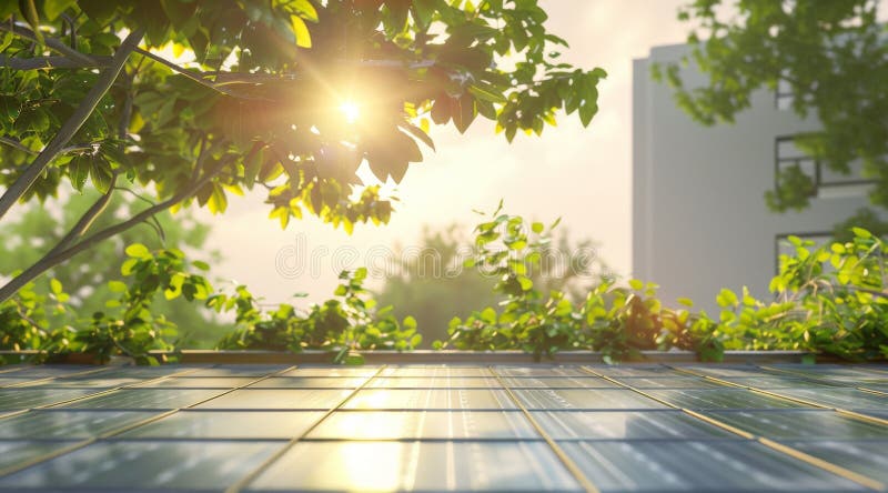 A Vast Solar Panel Array Captures the Golden Rays of the Setting Sun ...