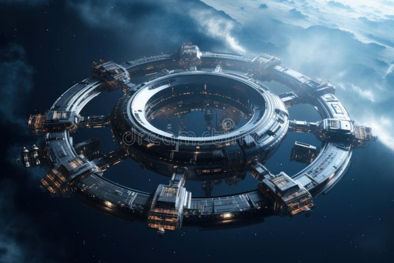 Vast Space Station Earth Cosmic. Generate Ai Stock Illustration ...