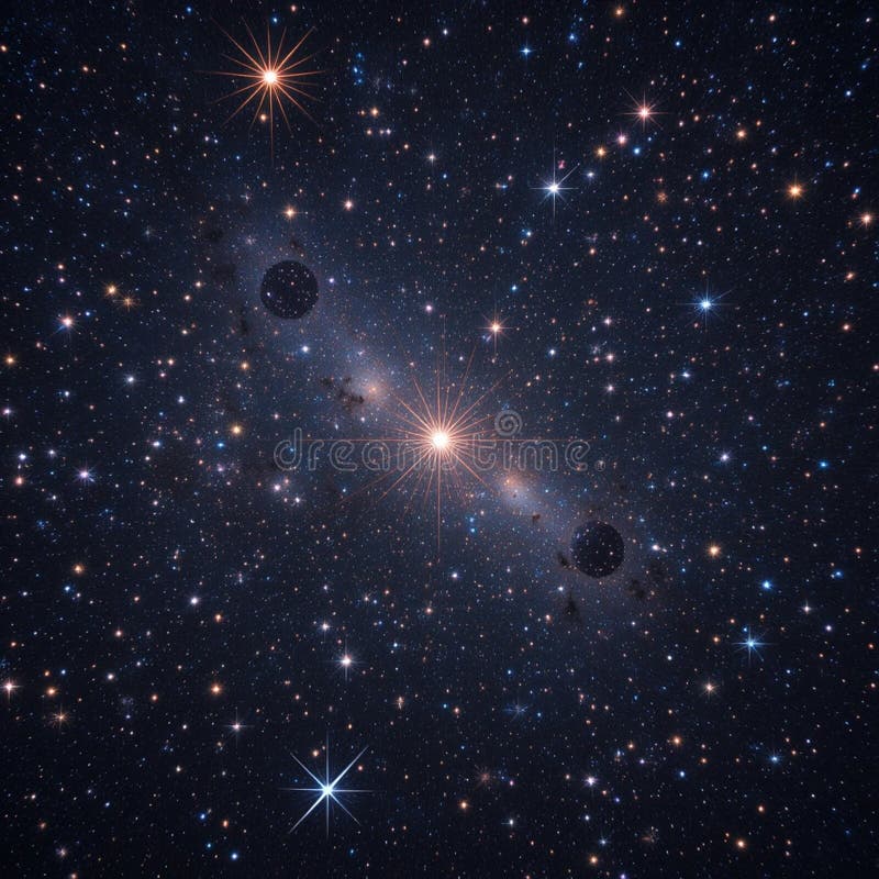 A Vast Star Cluster, Each Star Radiating Different Intensities and ...