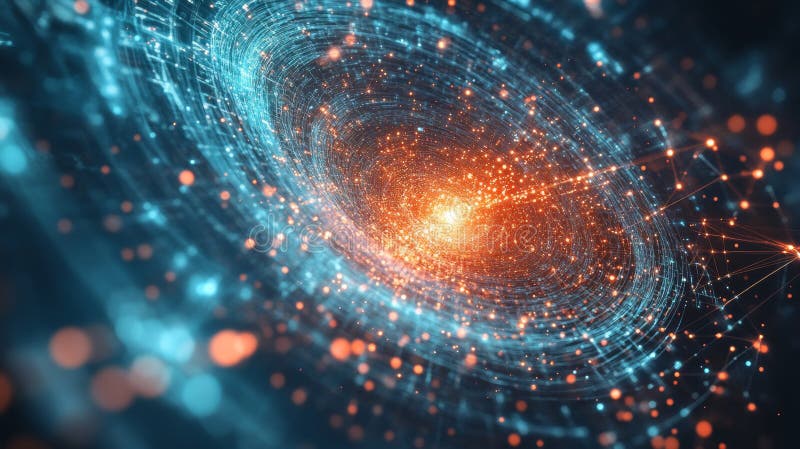 Vast Swirling Nebula with Data Points in Visual Representation Stock ...