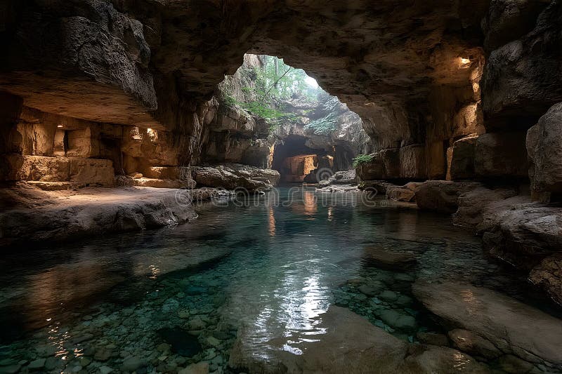 A Vast, Unexplored Underground Cave and an Underground Pool with ...