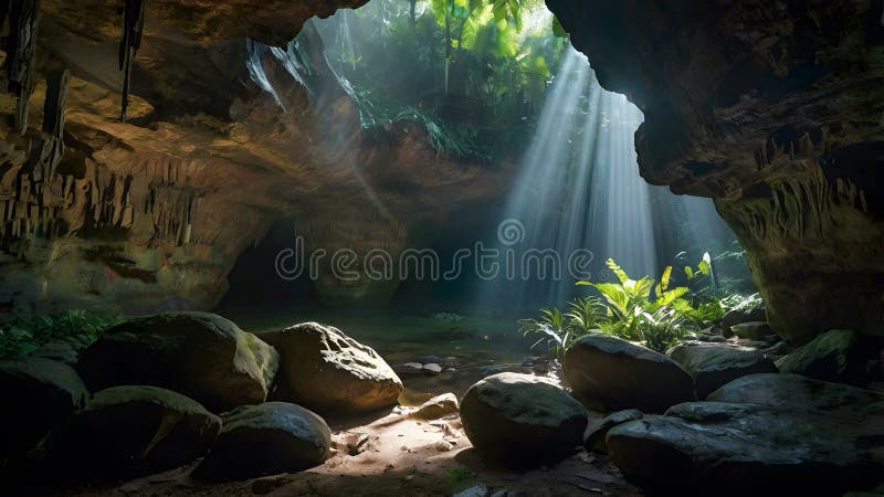 A Vast, Unexplored Underground Cave and an Underground Pool with ...