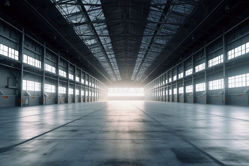 Empty Warehouse in Logistic Center, Arts & Architecture, Indoor Stock ...
