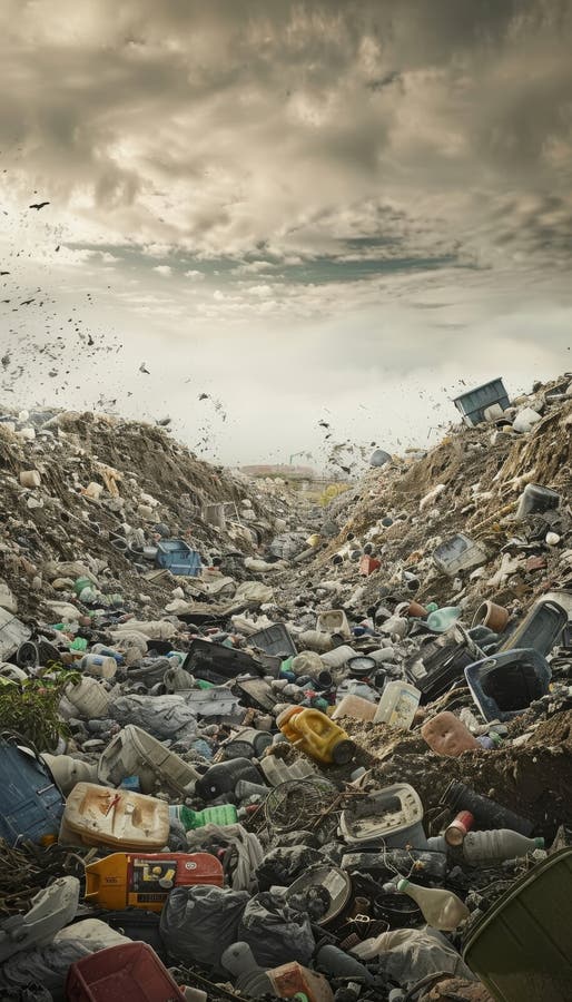 A Vast View of a Crowded Landfill Highlighting the Impact of ...