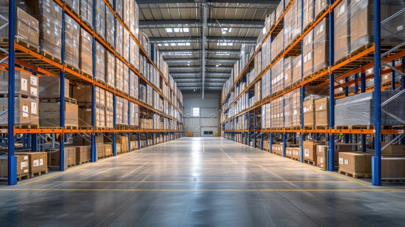A Vast Warehouse Symbolizes Efficient Logistics in Action, a Hub of ...