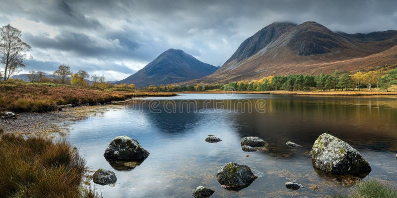 A Vast Water Body Surrounded by Various Rocks Creating a Natural ...