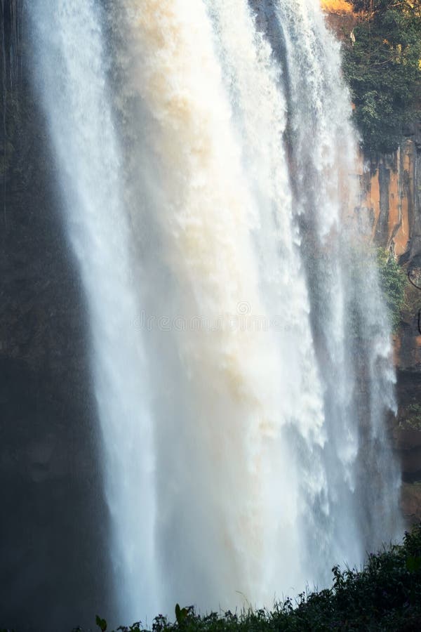 Vast Waterfall As it Cascades Down Stock Image - Image of wilderness ...