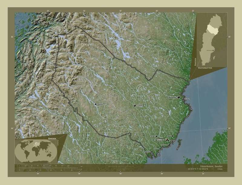 Vasterbotten, Sweden. Wiki. Labelled Points of Cities Stock ...