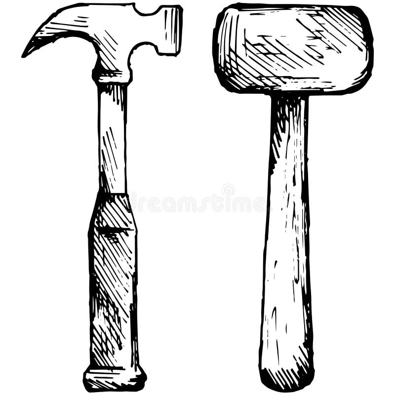 Vastgestelde hamer vector illustratie. Illustration of origineel - 77771601