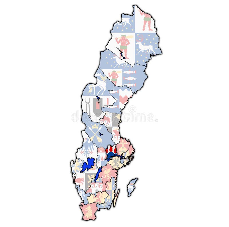 Vastmanland on Map of Swedish Counties Stock Illustration ... Vastmanland on Map of Swedish Counties Stock Illustration ...