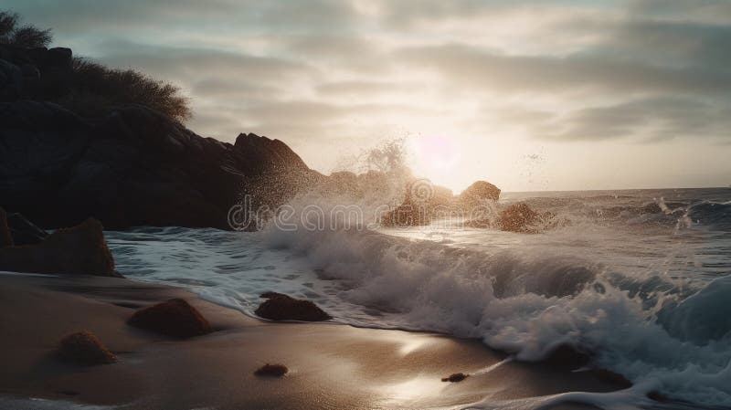 The Vastness of the Ocean and the Beauty of the Sunset Create a ...