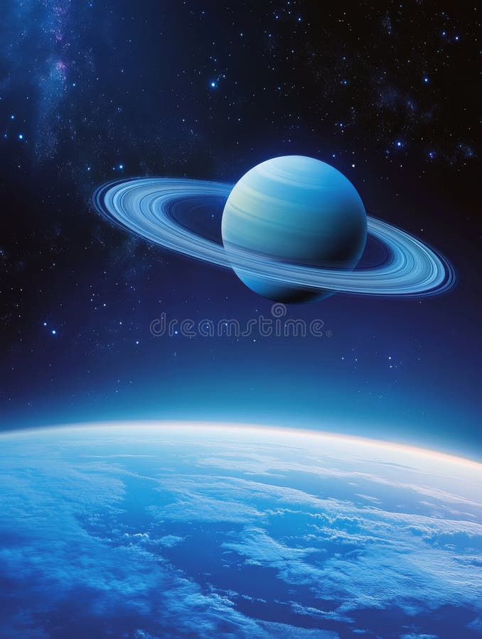 In the Vastness of Space, a Ringed Planet - a Celestial Body Set ...