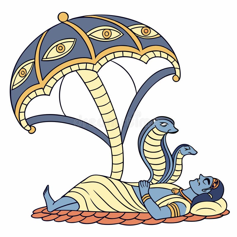 Vasuki – Hindu Mythological Serpent King Vector Illustration Stock ...