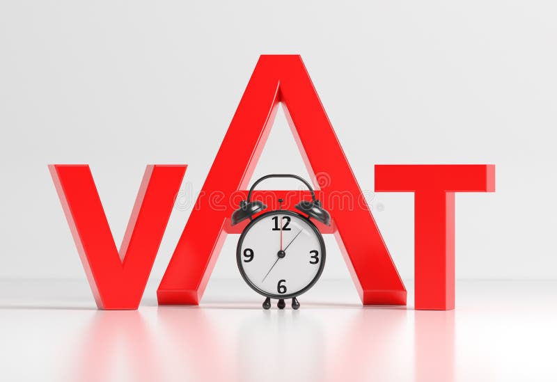 Red Vat Text with Clock Vat Time Concept Horizontal Composition Stock ...