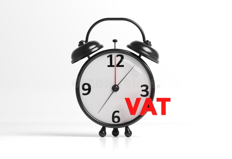 Red Vat Text with Clock Vat Time Concept Horizontal Composition Stock ...