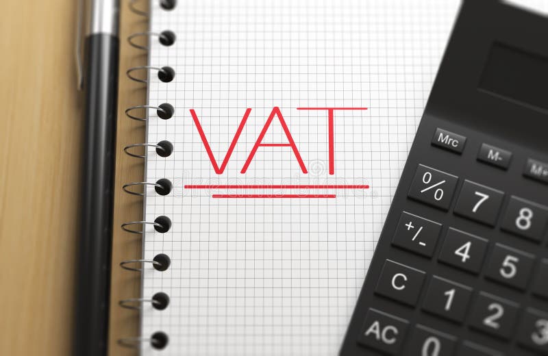 Vat Concept on Wood Desk Focused Image Horizontal Composition Stock ...