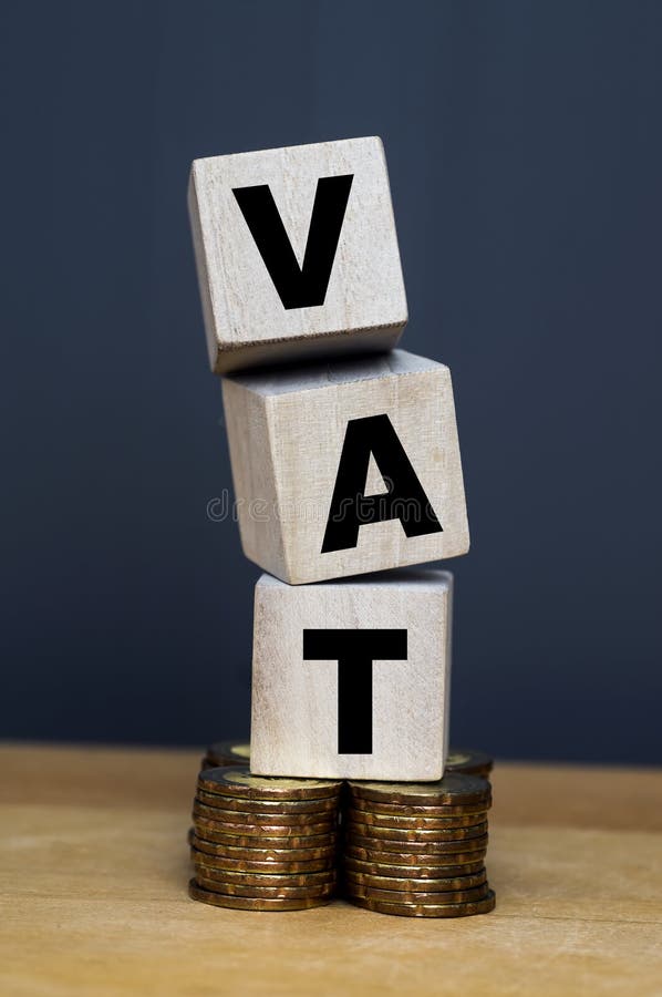 VAT Concept. Word VAT with Stacked Coins Stock Photo - Image of banking ...