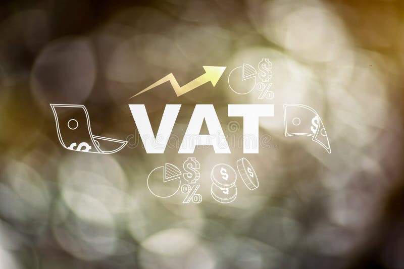 Vat Concept.Word Vat with Stacked Coins There is a Notebook Calculator ...