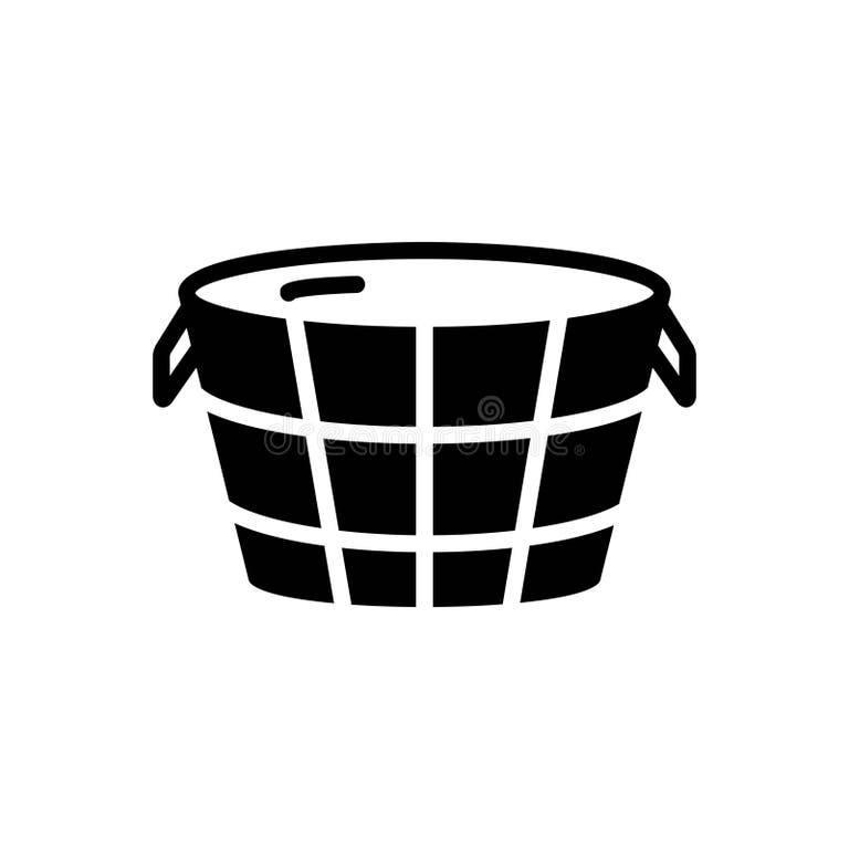 Black Solid Icon for Vat, Container and Tub Stock Vector - Illustration ...