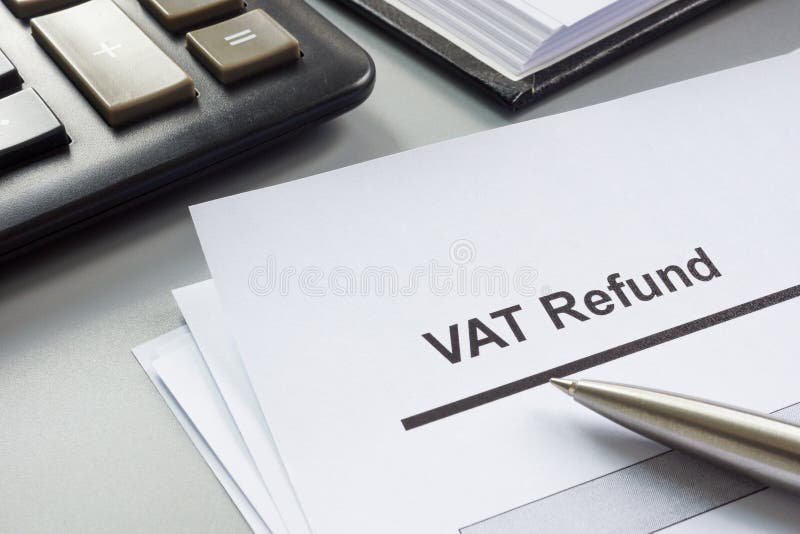 VAT Refund Form To Fill Out and Calculator. Stock Image - Image of ...